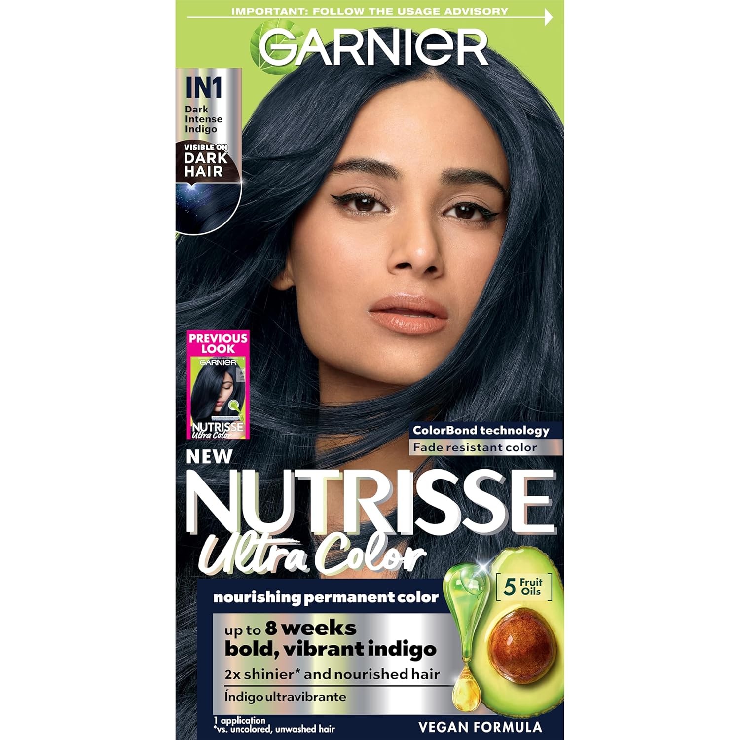 Garnier Hair Color Nutrisse Ultra Color Nourishing Creme, IN1 Dark ...