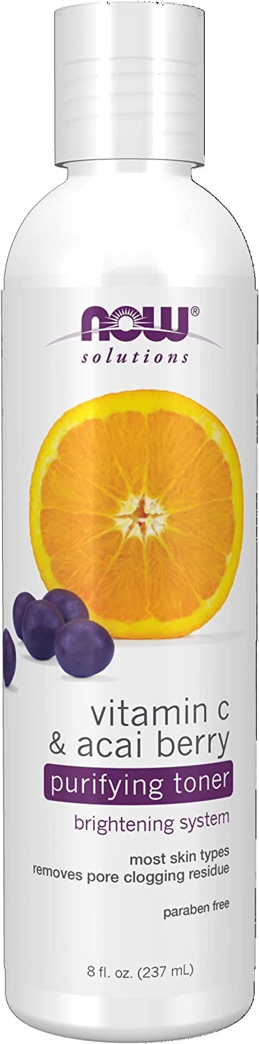 NOW Solutions, Vitamin C and Acai Berry Purifying Toner, Brightening ...