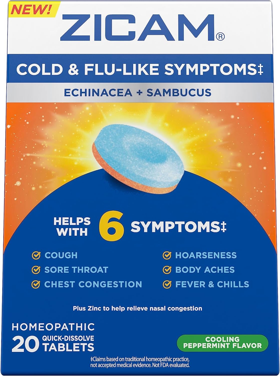 Zicam Cold & Flu-Like Symptoms with Echinacea and Sambucus, Homeopathic ...