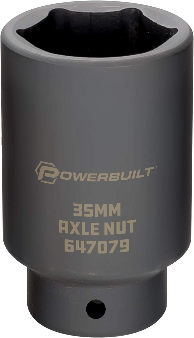 Powerbuilt 35mm Axle Nut Socket, 1/2-Inch Drive, 6 Point, Remove Front ...