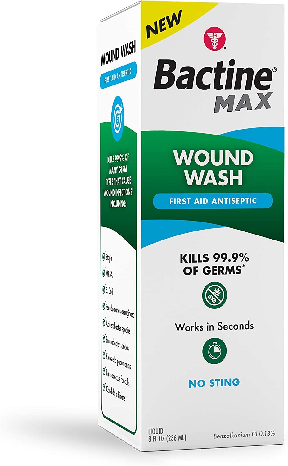 Bactine Max First Aid Antiseptic Wound Wash, Kills 99.9% of Germs* from ...