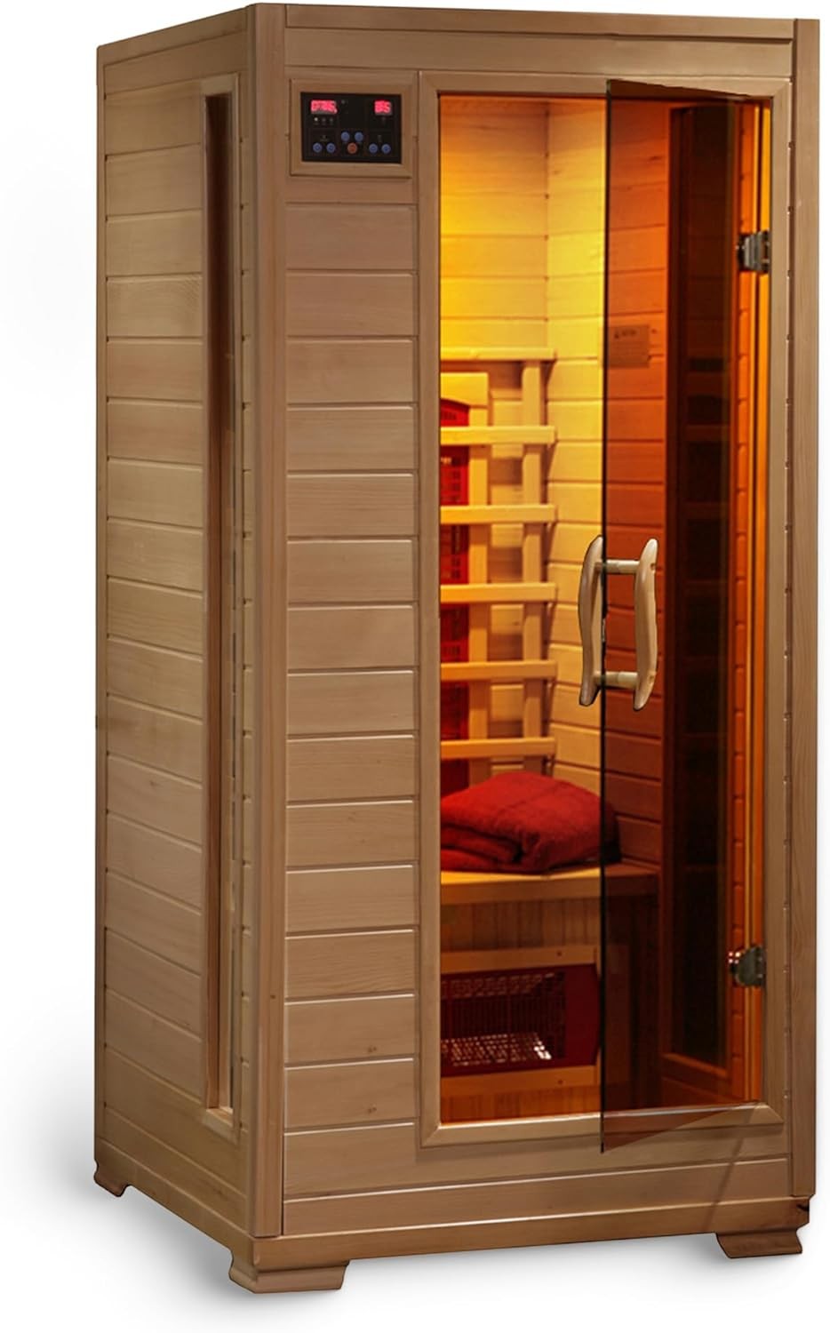 HEATWAVE Buena Vista 1-2 Person Hemlock Low EMF Infrared Wood Sauna for ...