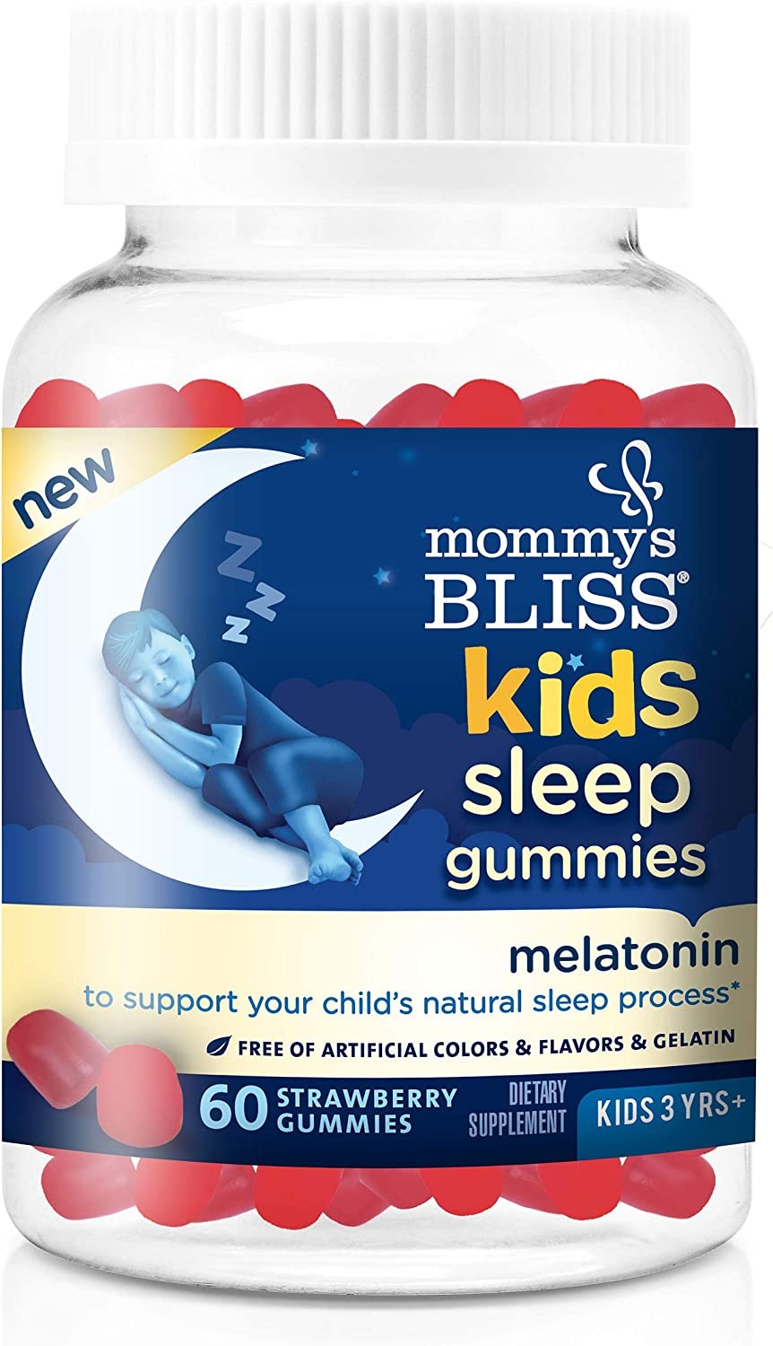 Mommy's Bliss Kids Sleep Melatonin Gummies, Free of Artificial Colors ...