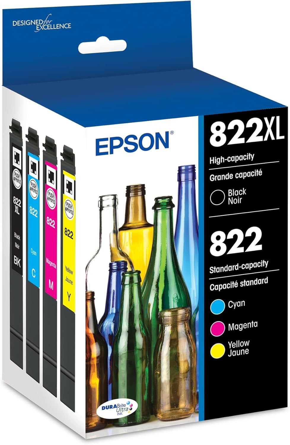 EPSON 822 DURABrite Ultra Ink High Capacity Black & Standard Color ...