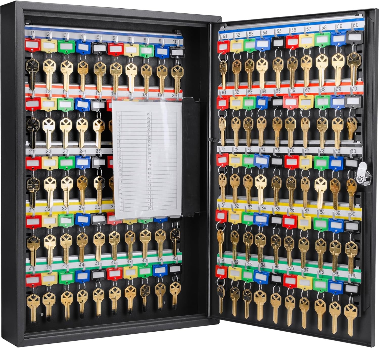 Barska 100-Position Key Lock Box – Solid Steel Key Cabinet with ...