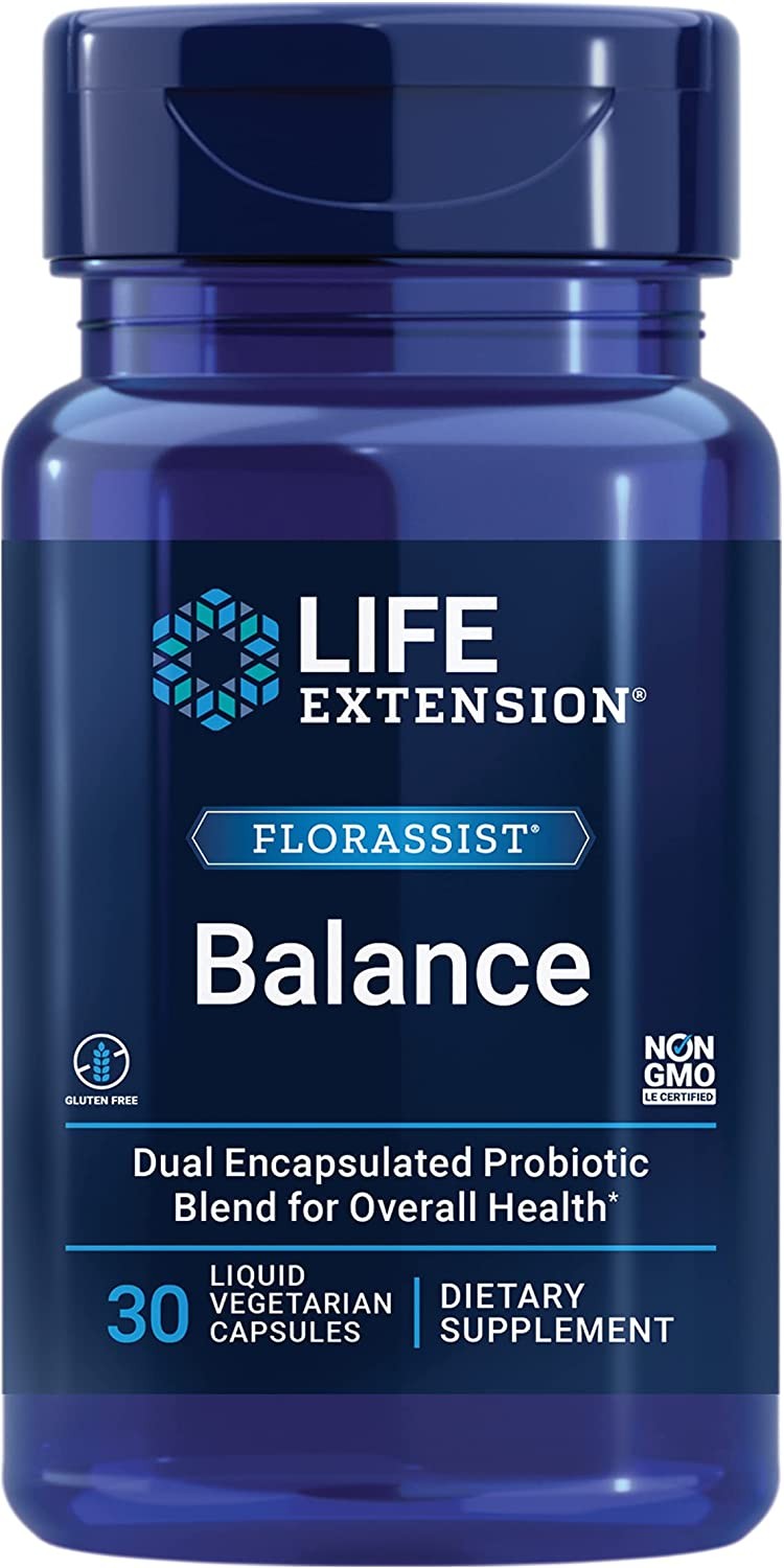 Life Extension FLORASSIST Balance Probiotic - 7 Strains 15 Billion CFUs ...