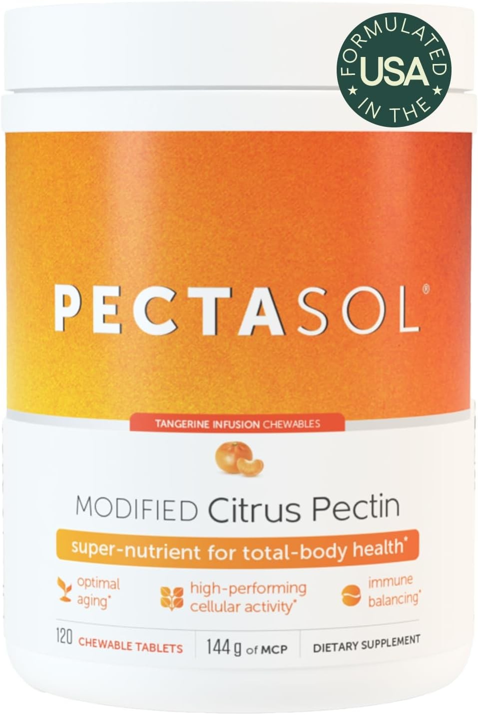 EcoNugenics PectaSol Modified Citrus Pectin – 120 Tangerine Chewable ...