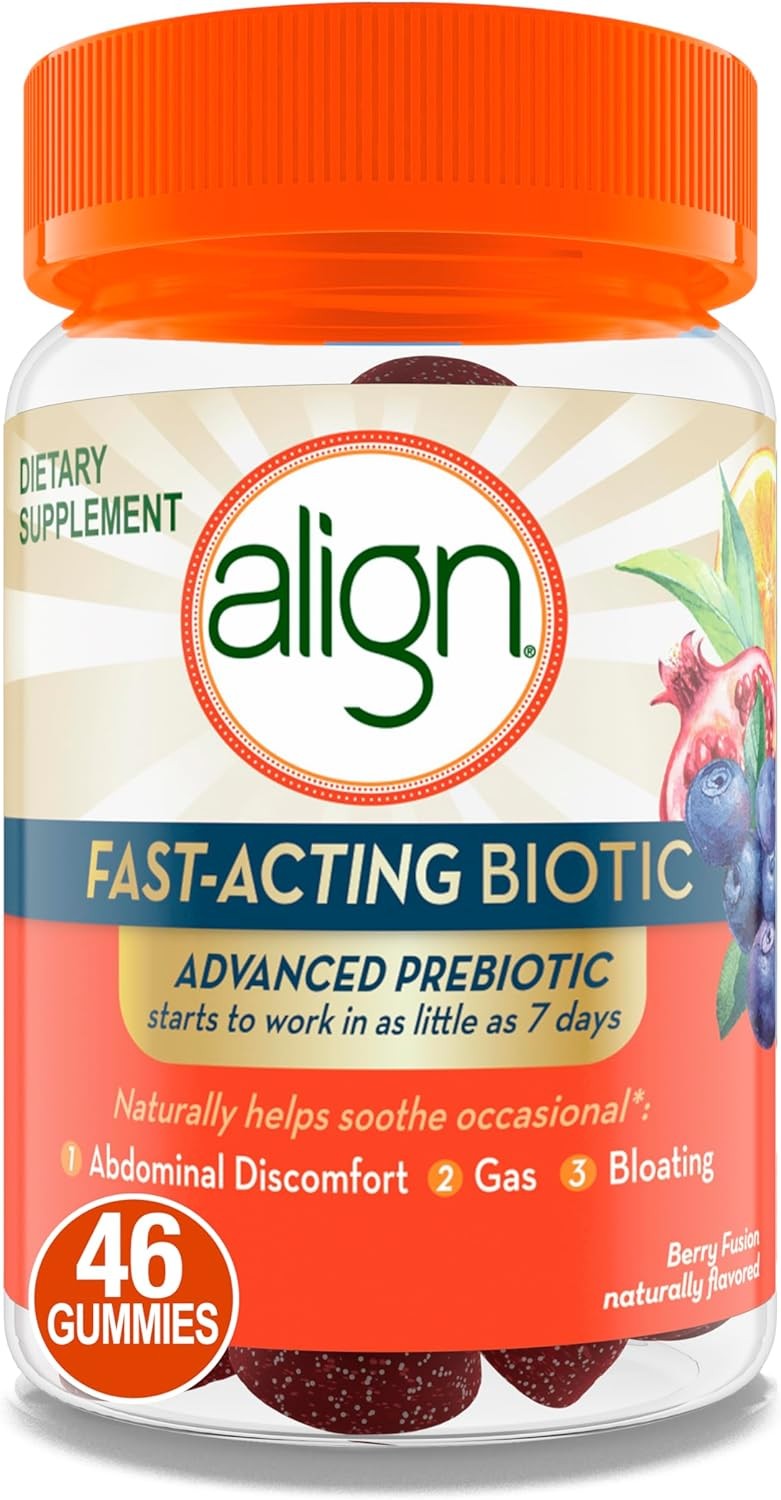 Align Advanced Prebiotic Supplement, Fast-Acting Biotic Gummies ...