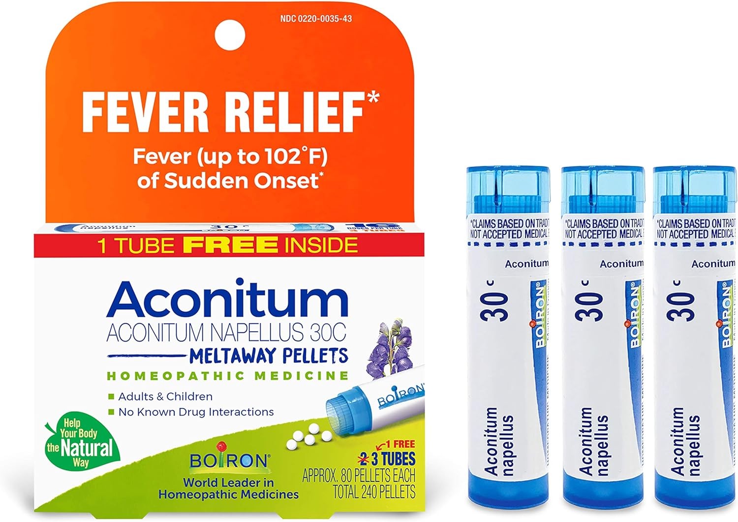 Boiron Aconitum Napellus 30C Homeopathic Medicine Relief from Fever ...