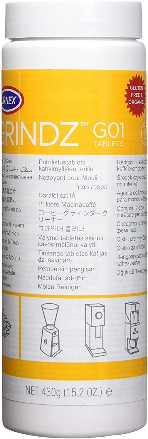 Urnex Grindz Professional Coffee Grinder Cleaning Tablets - 430 Grams ...