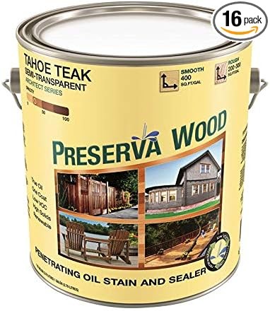 Preserva Wood Semi-Transparent Tahoe Teak Oil-Based Penetrating Wood ...
