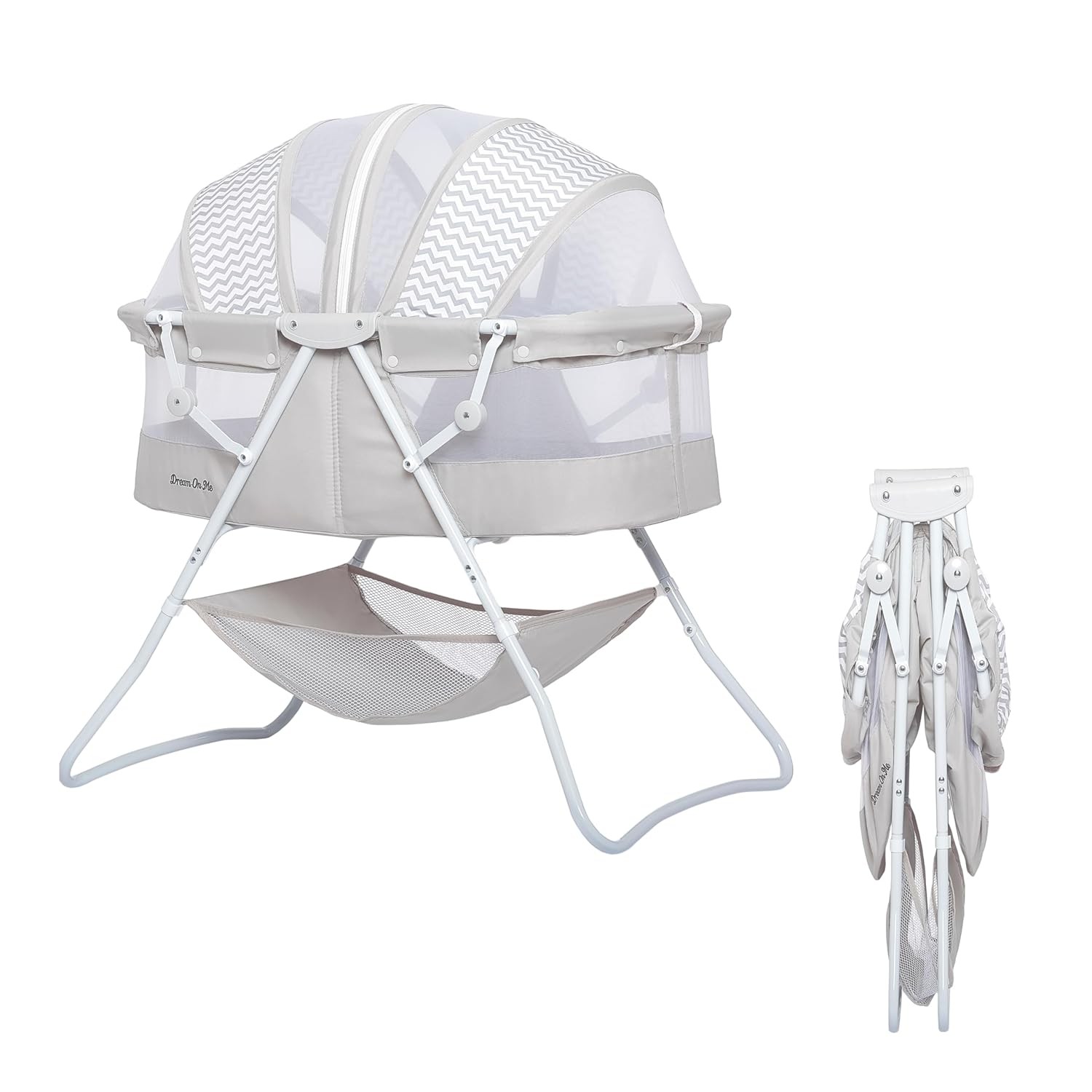 Dream On Me Karley Bassinet in Grey, Lightweight Portable Baby Bassinet ...