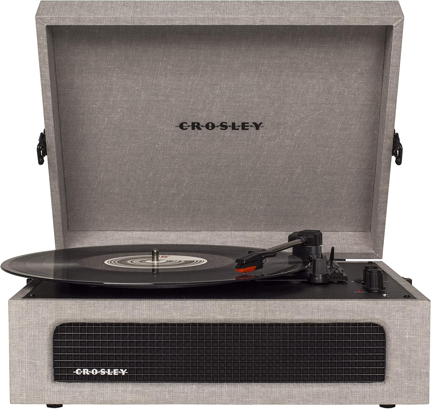 Crosley CR8017A-GY Voyager Vintage Portable Vinyl Record Player ...