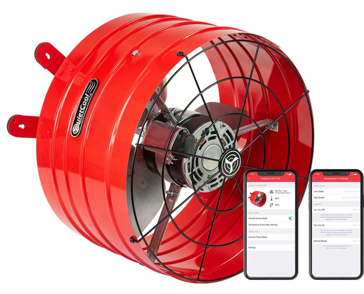 Quietcool AFG SMT PRO-3.0 Smart Attic Fan for Gable Vents - 2940 CFM ...