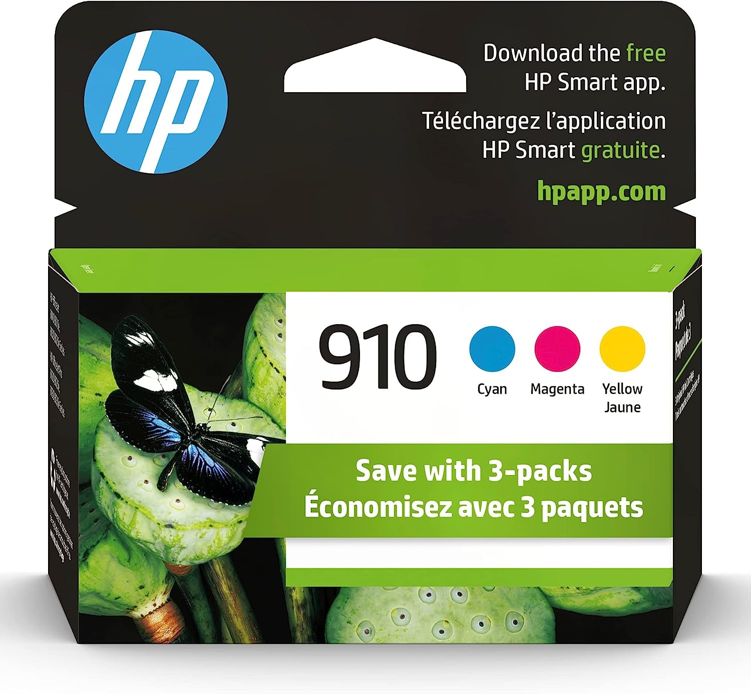 HP 910 Cyan, Magenta, Yellow Ink Cartridges (3-pack) | Works with HP ...