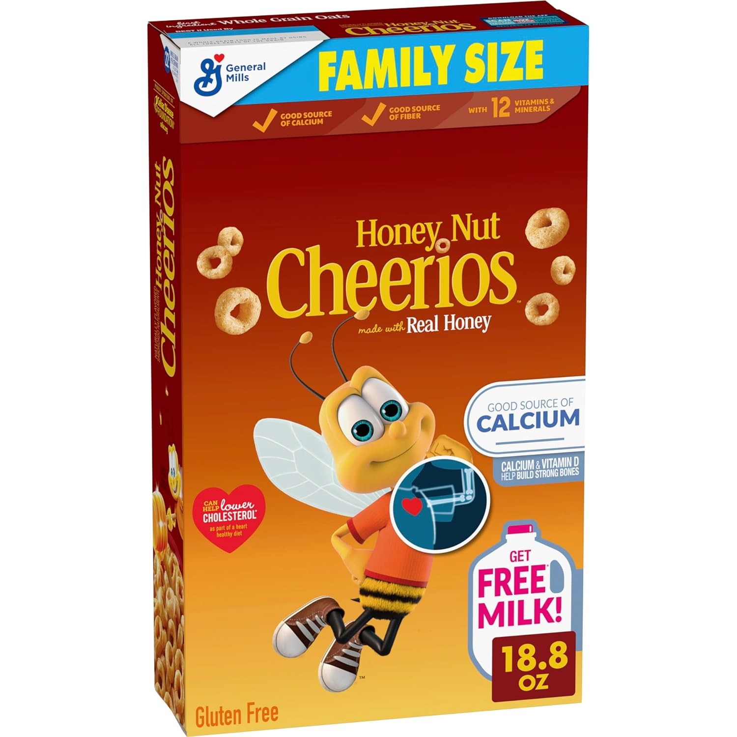 Cheerios Honey Nut Cheerios Heart Healthy Breakfast Cereal, Gluten Free ...