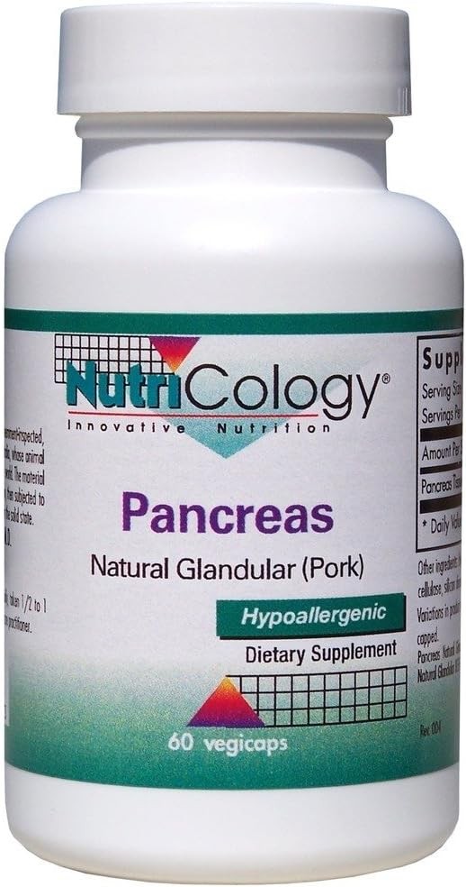 Nutricology Pancreas Pork 425mg Supplement - Pancreas Natural Glandular ...