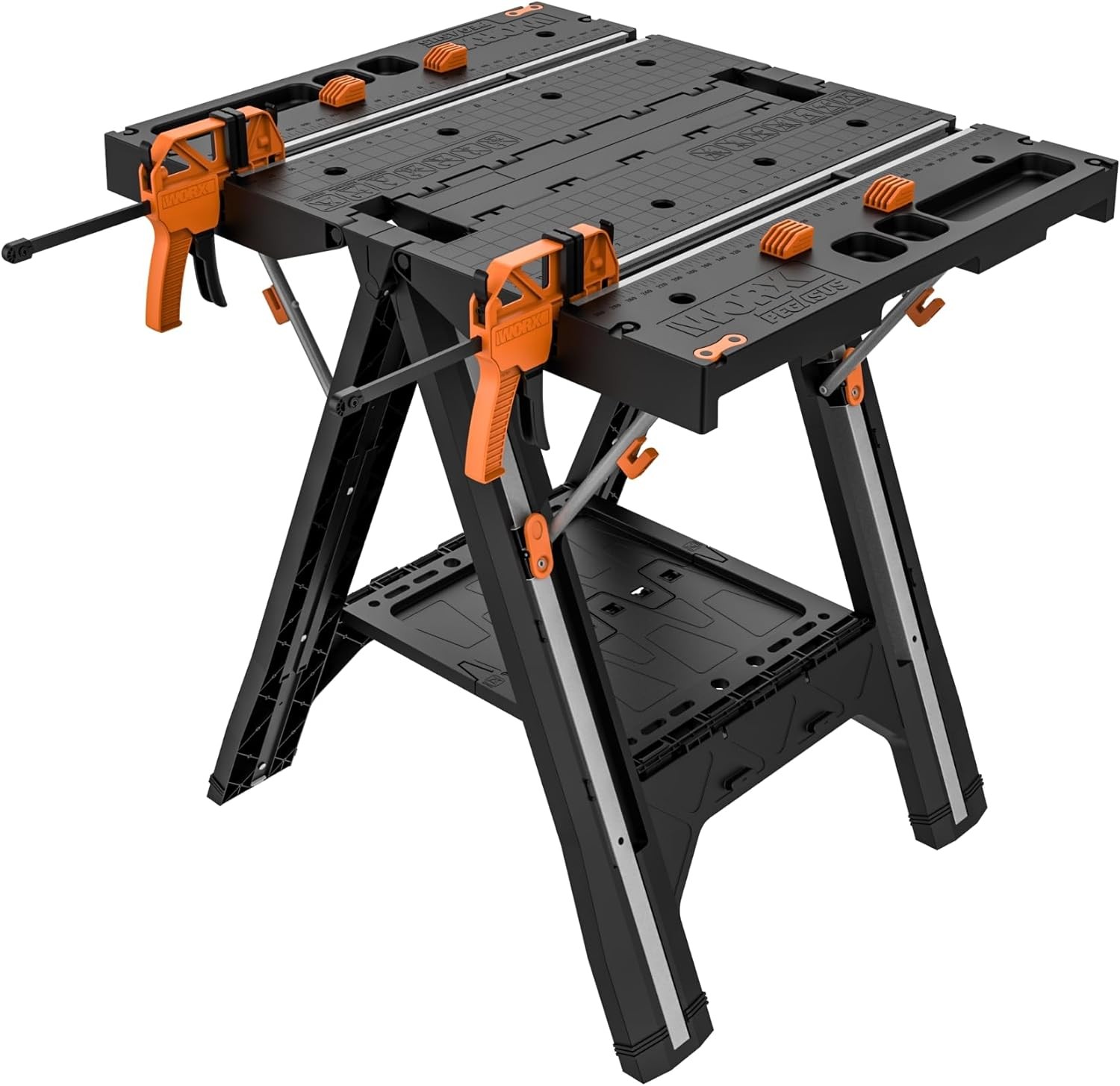 Worx Pegasus 2-in-1 Folding Work Table & Sawhorse, Easy Setup Portable ...