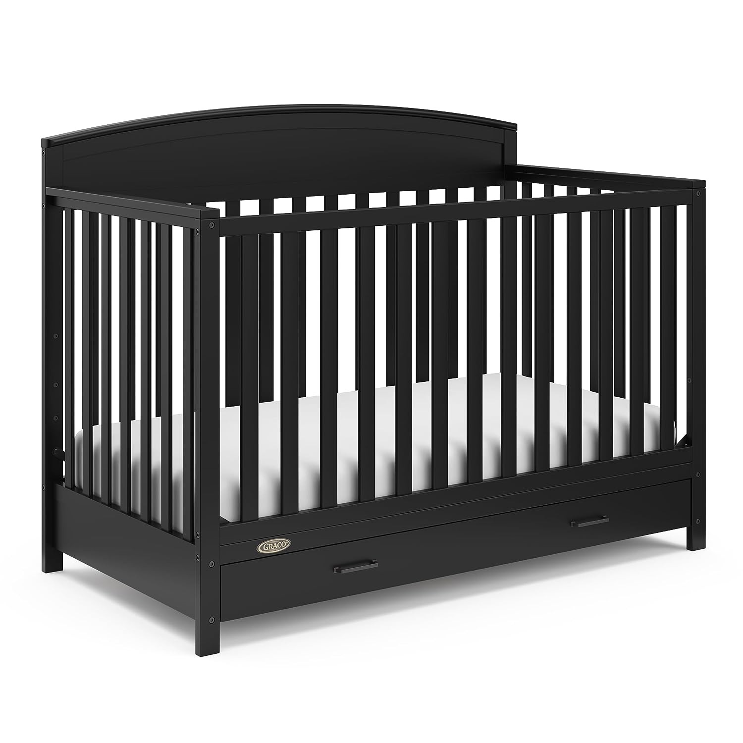 Graco Benton 5-in-1 Convertible Crib with Drawer (Black) - Converts ...
