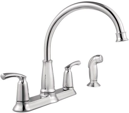 Moen 87403 Bexley Chrome 2Handle Lever Kitchen Faucet with Sprayer ...