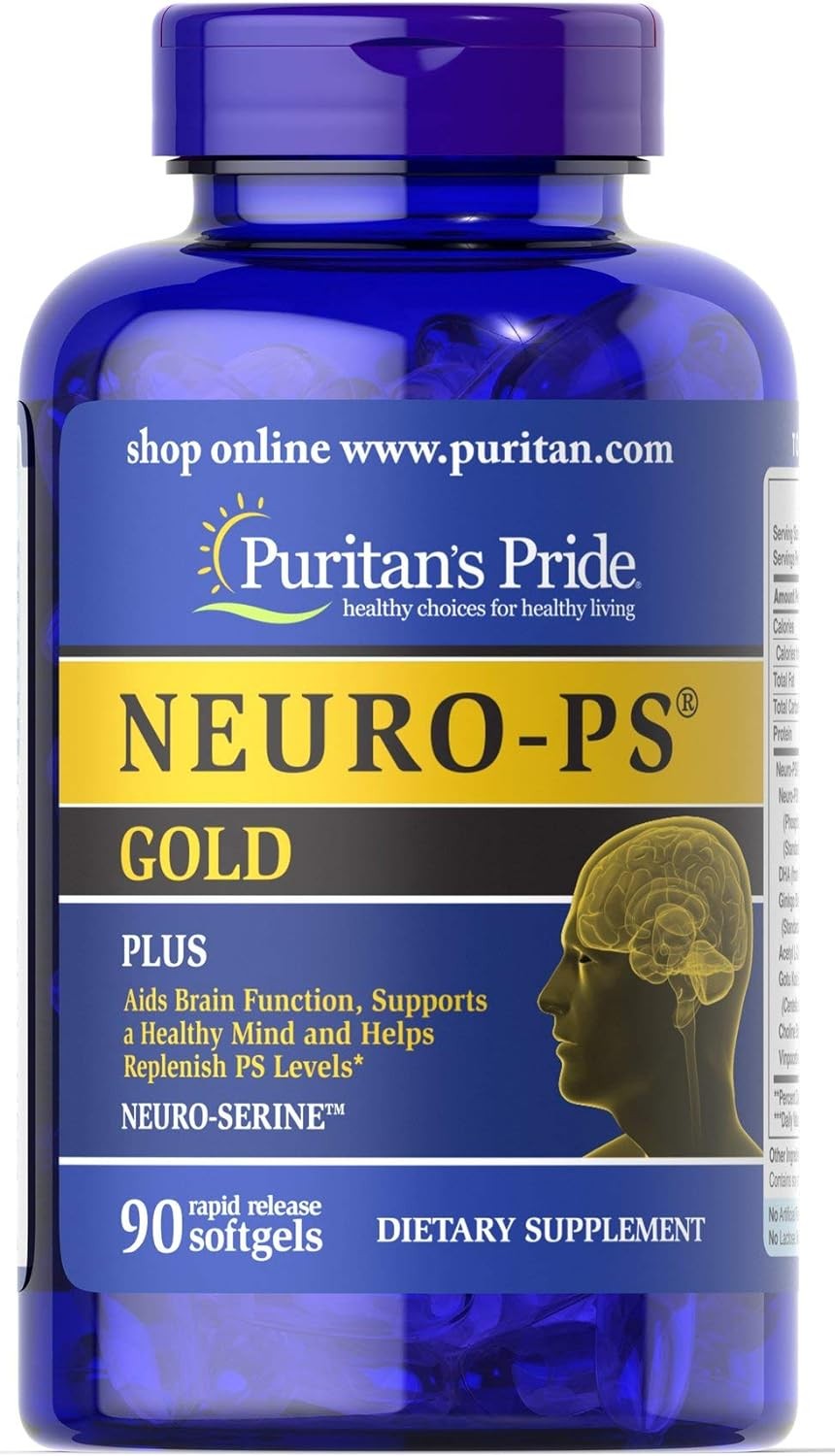 Puritan's Pride Neuro-PS® Gold Plus Neuro-Serine™ with Gingko Biloba ...