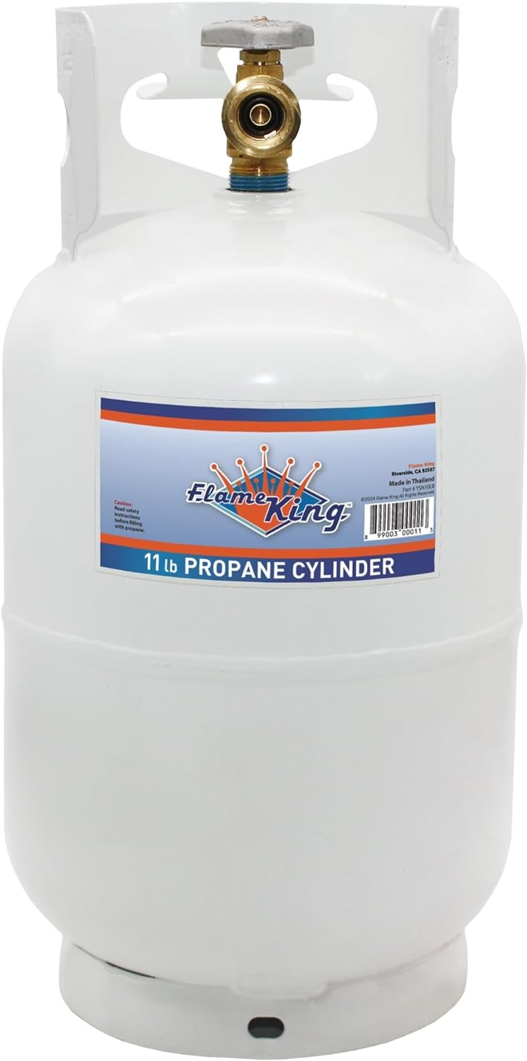 Flame King 10LB Steel Propane Tank Cylinder with Type 1 Overflow ...