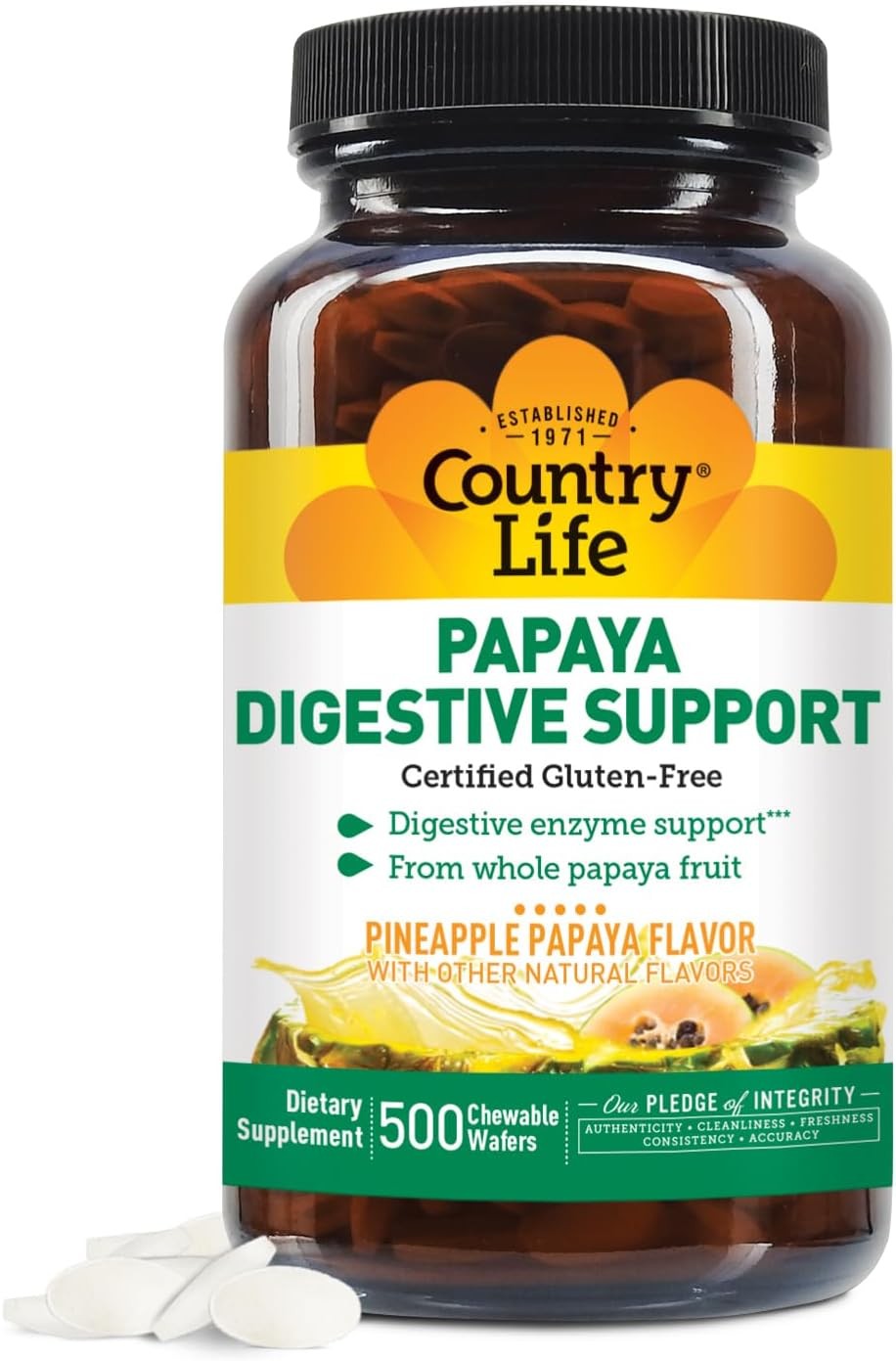 Country Life Chewable Papaya Enzymes for Digestion Support - Natural ...