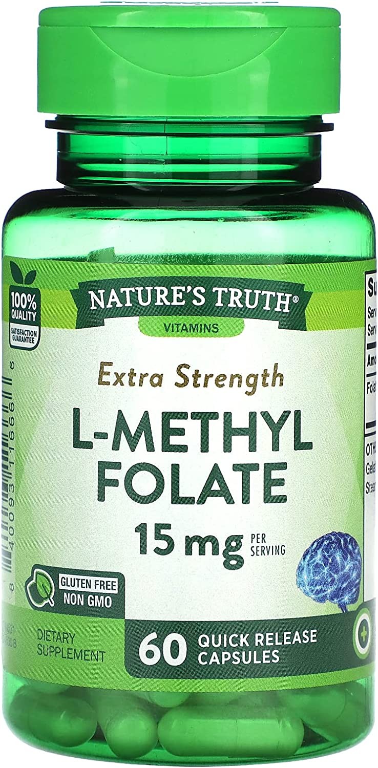 Nature's Truth L Methylfolate 15mg | 60 Capsules | Non-GMO & Gluten ...