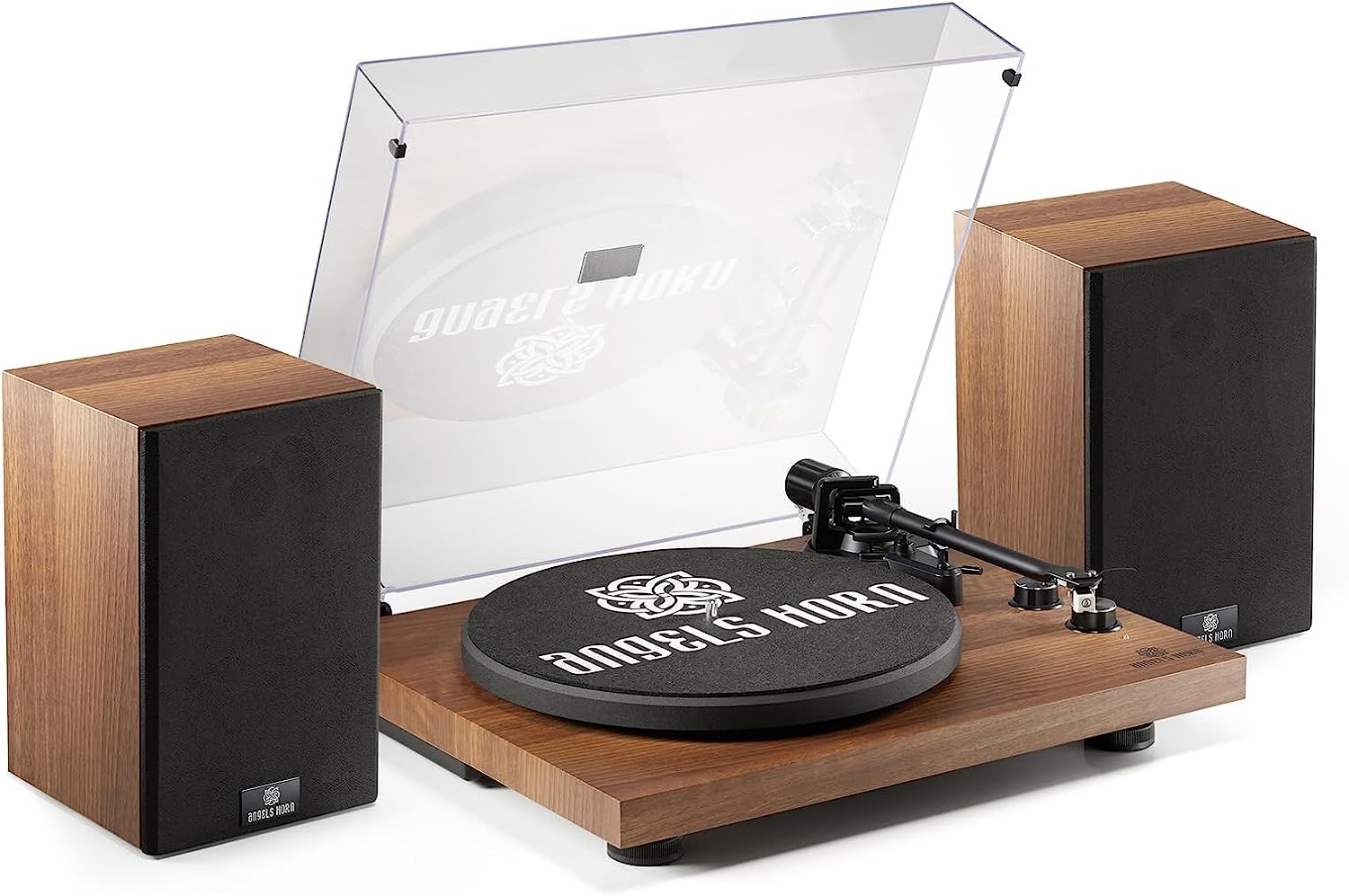 Angels Horn Vinyl Record Player Hi Fi System Bluetooth Turntable