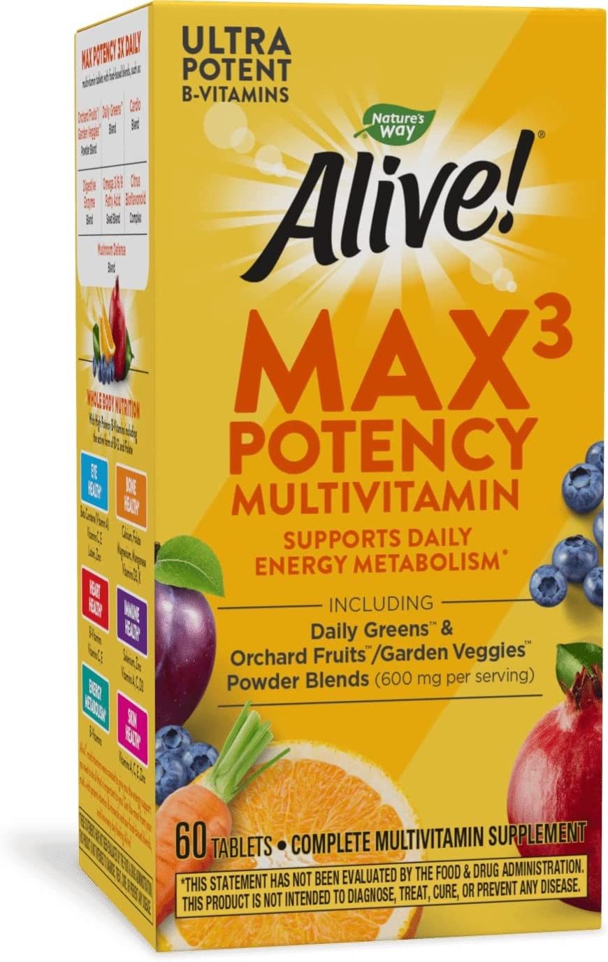 Nature's Way Alive! Max3 Potency Multivitamin, Support Daily Energy ...
