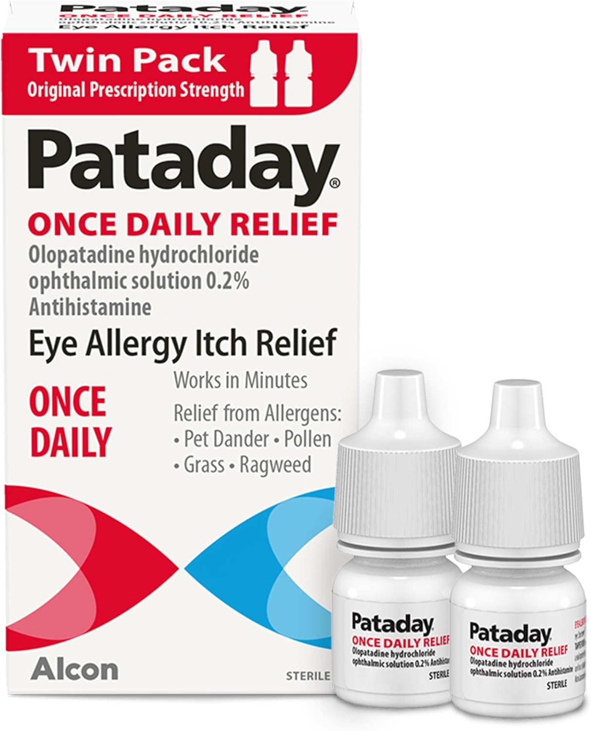 Pataday Once Daily Allergy Itch Relief Eye Drops, 2.5 ml, Twin Pack ...