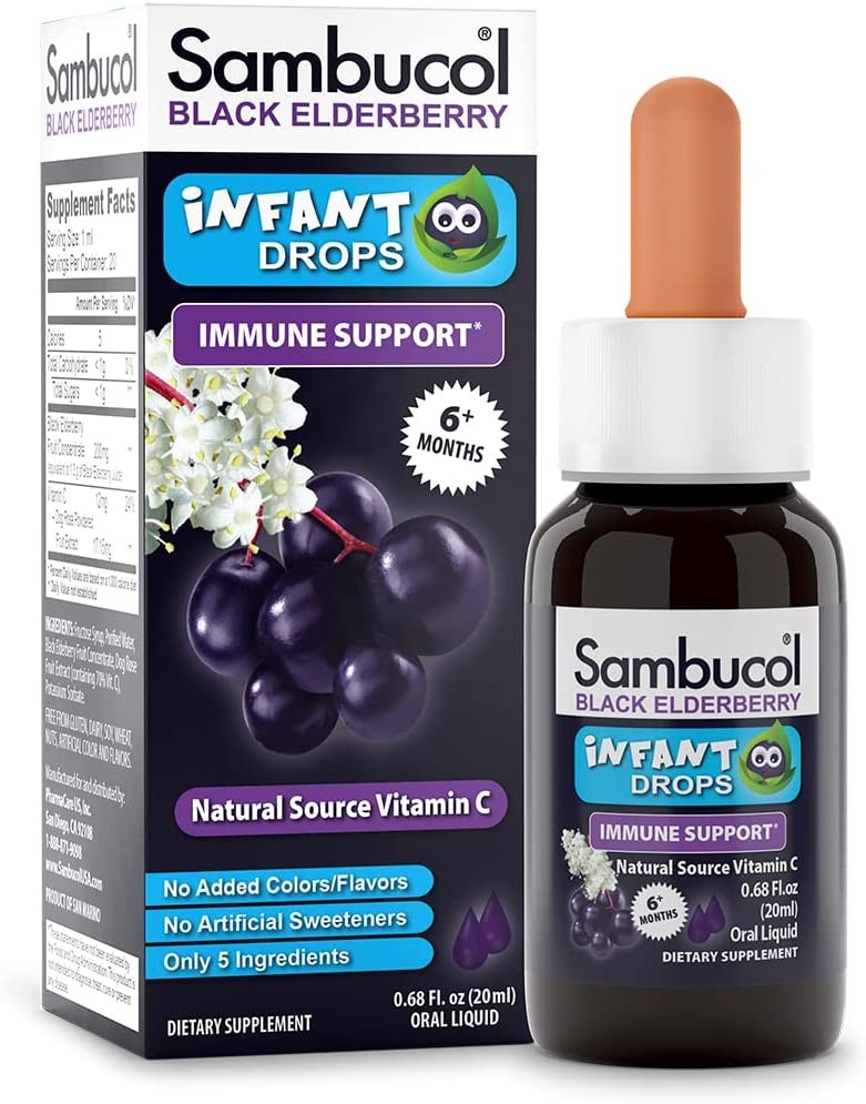 Sambucol Black Elderberry Infant Drops - Baby Elderberry Drops, Added ...