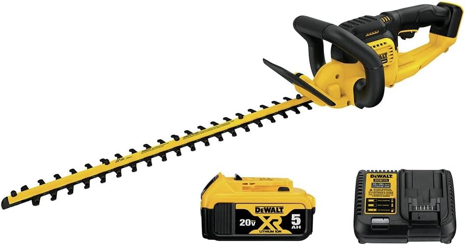 DEWALT 20V MAX* Cordless Hedge Trimmer, 5.0 Ah, 22-Inch (DCHT820P1 ...