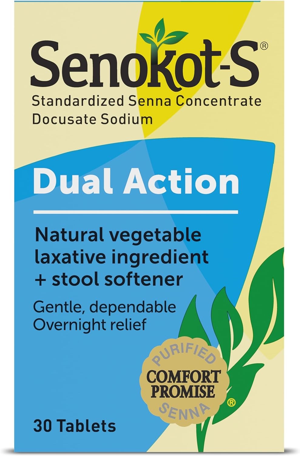 Senokot S Dual Action Natural Vegetable Laxative Ingredient Plus Stool ...