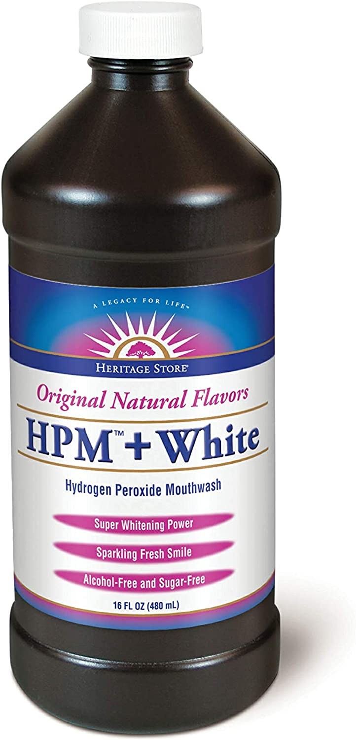 Heritage Store HPM + White Hydrogen Peroxide Mouthwash - Whitening ...