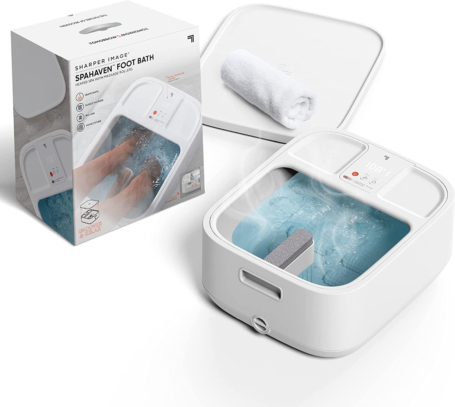 Sharper Image Spahaven Foot Bath - Heat, Bubble Jets, Massage Rollers ...