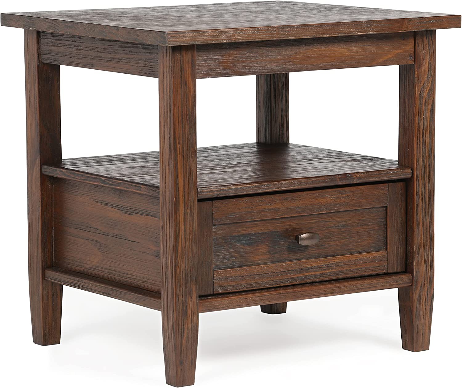 SIMPLIHOME Warm Shaker End Table - 20 inch Wide Solid Wood Side Table ...