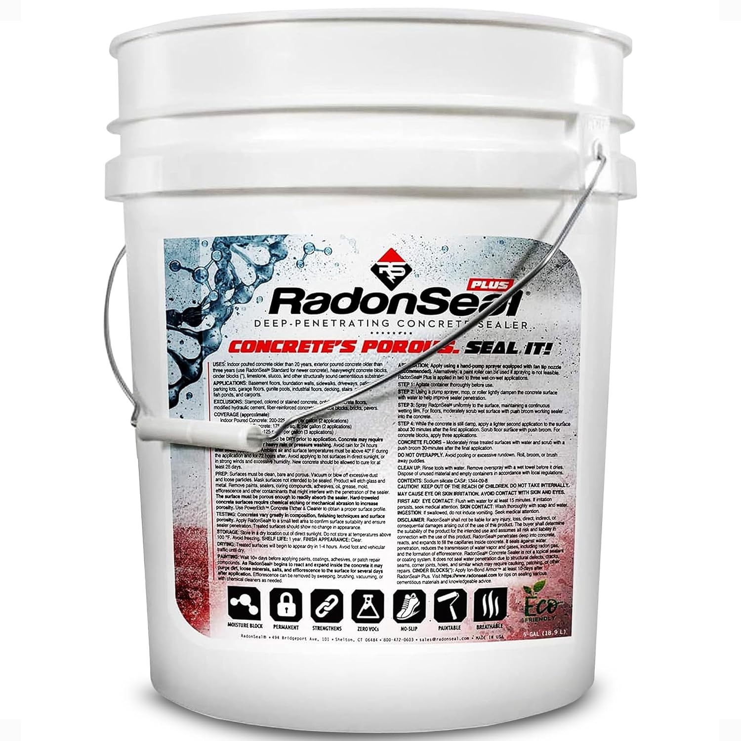 RadonSeal Plus Outdoor/Indoor Concrete Deep Penetrating Protectant ...