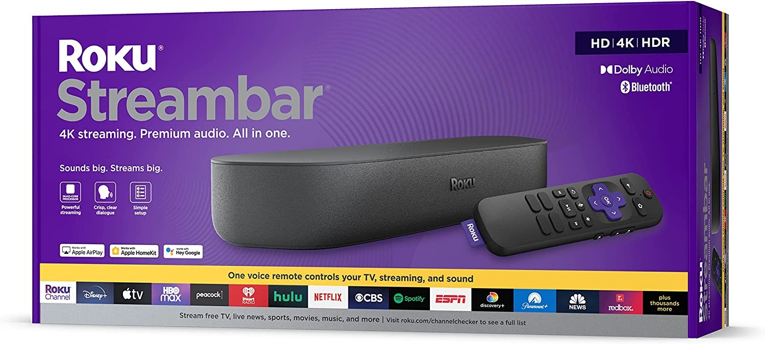 Roku Streambar | 4K HDR Streaming Device & Premium Roku Soundbar All In ...