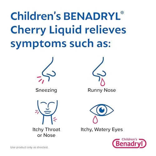 Benadryl Children's Allergy Relief Liquid Medicine with Diphenhydramine ...