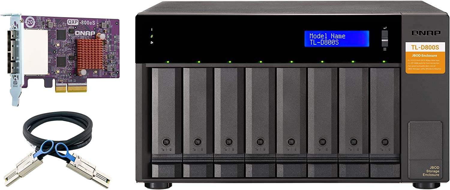 QNAP TL-D800S 8 Bay SATA 6Gbps JBOD Storage Enclosure. PCIe SATA ...