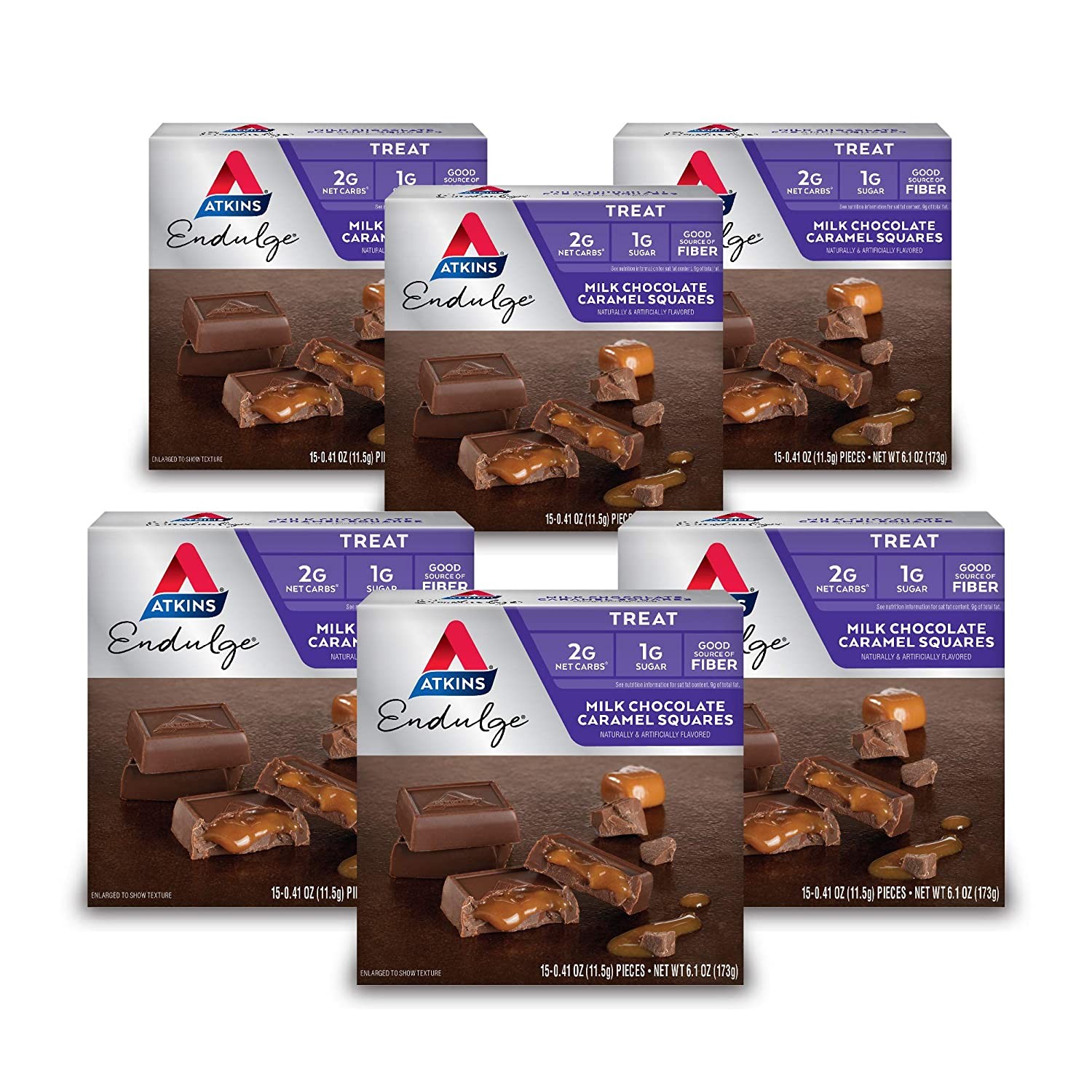 Atkins Endulge Milk Chocolate Caramel Squares, Dessert Favorite, Good ...