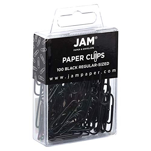 JAM PAPER Colorful Standard Paper Clips - Regular 1 Inch - Black ...
