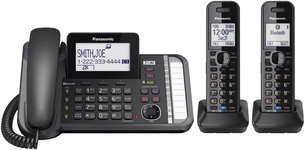 Panasonic 2-Line Corded/Cordless Phone System with 2 Handsets ...