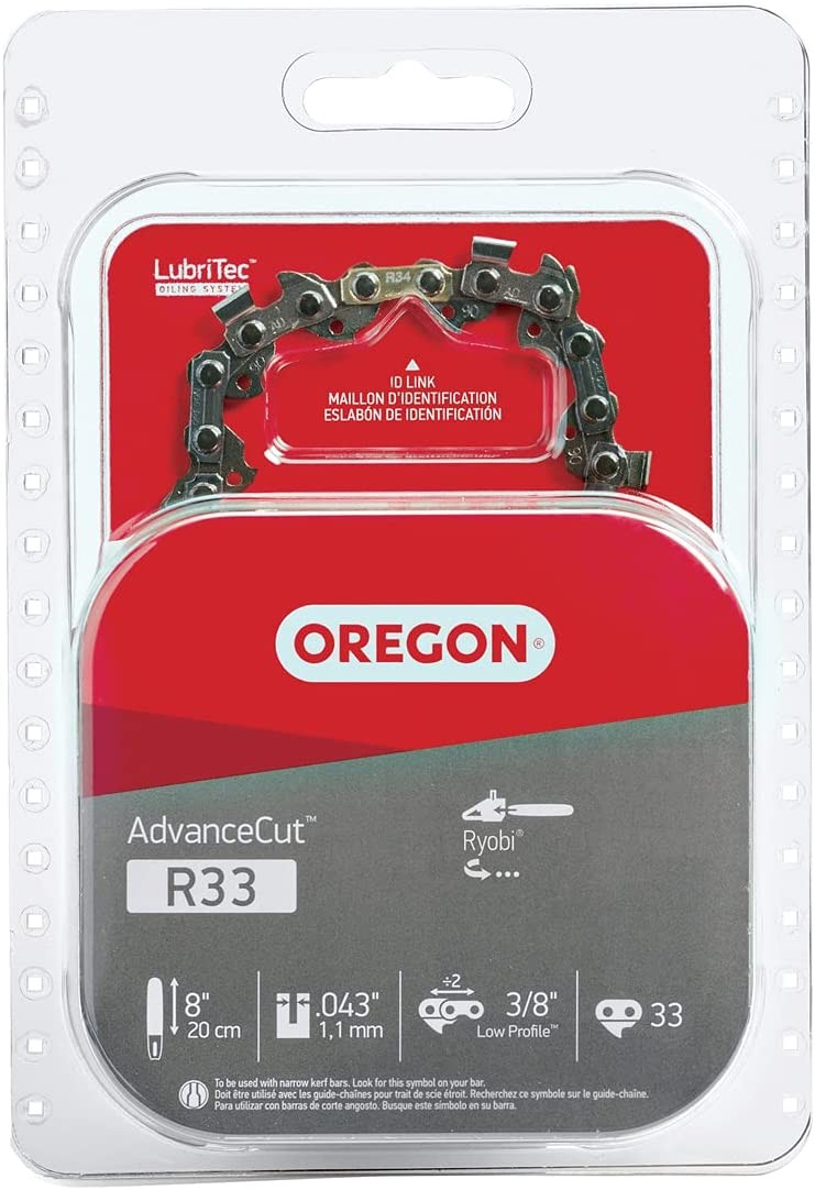Oregon AdvanceCut Chainsaw Chain, 3/8" LP Pitch, 0.43" Gauge, 33 Drive ...