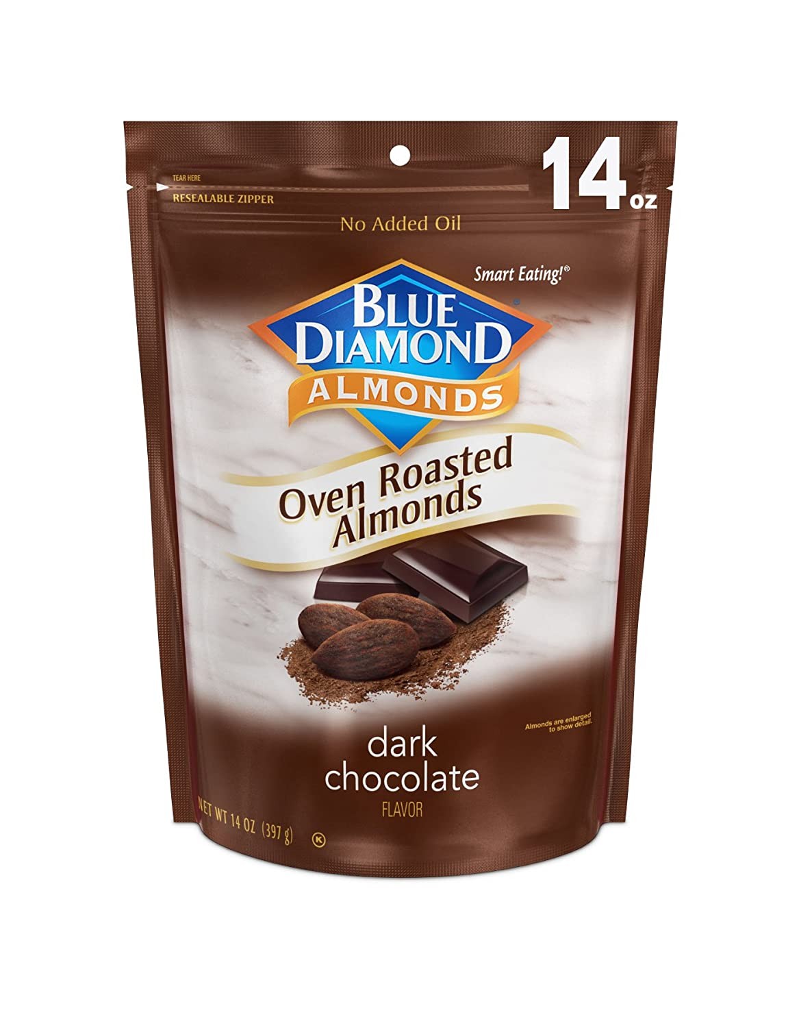 Blue Diamond Almonds Oven Roasted Dark Chocolate Flavored Snack Nuts ...