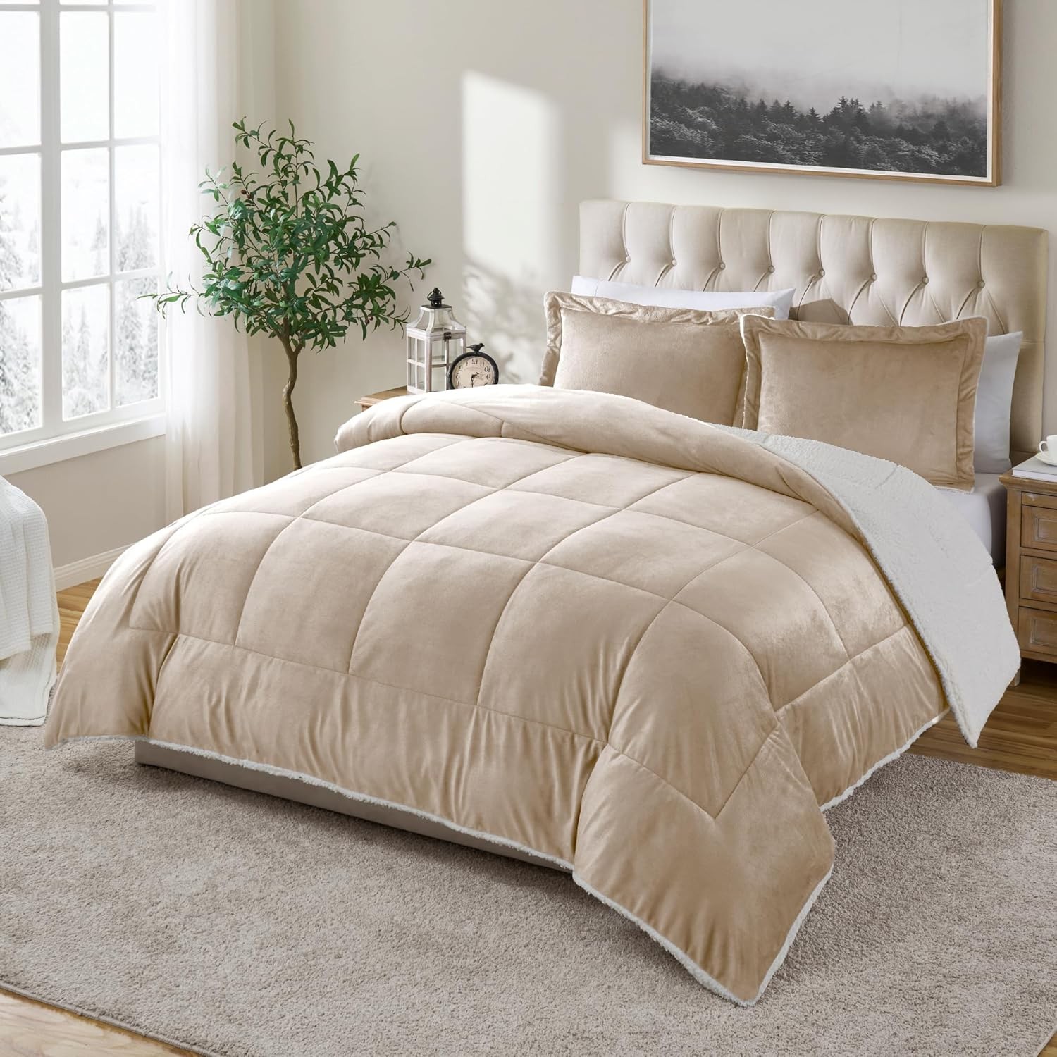 Cathay Home Twin Comforter Set: Ultra Soft and Plush Reversible ...