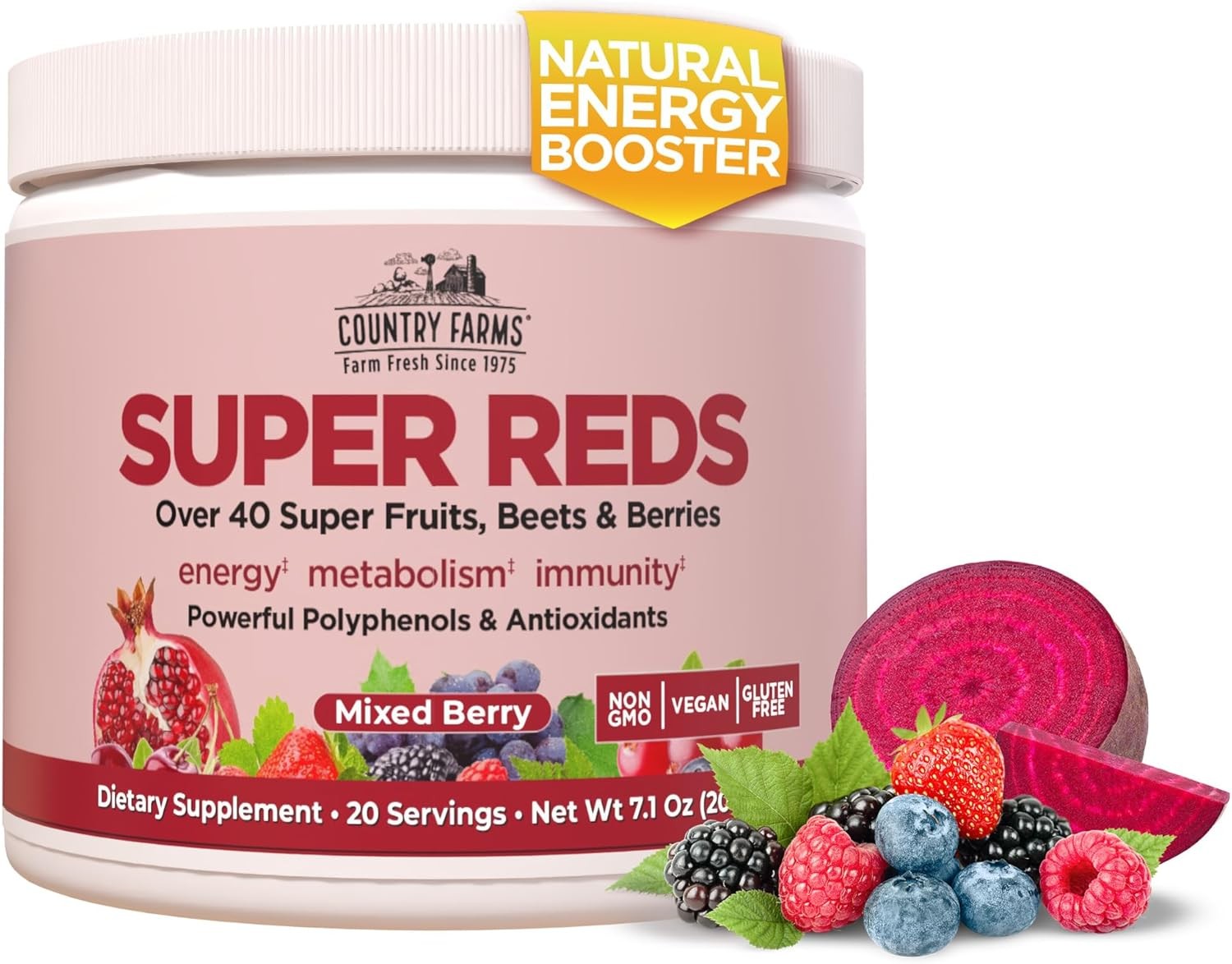 COUNTRY FARMS Super Reds, Energizing Polyphenol Superfood, 48 Super ...