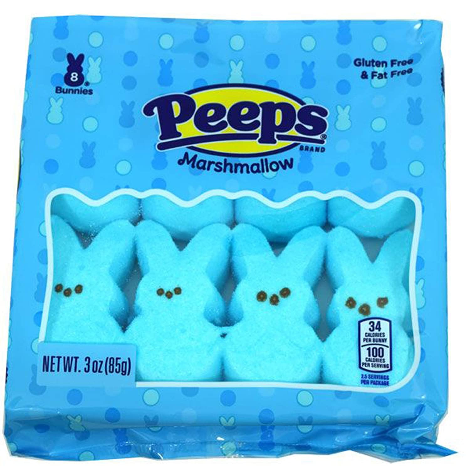 Peep (1 bag) Easter Blue Marshmallow Bunny Candy - 8 Bunnies per Bag ...