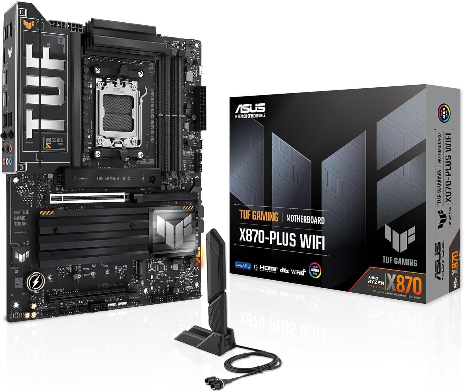 ASUS TUF Gaming X870-PLUS WiFi AMD AM5 X870 ATX Motherboard, 16+2+1, 80A SPS Power Stages, DDR5 ...